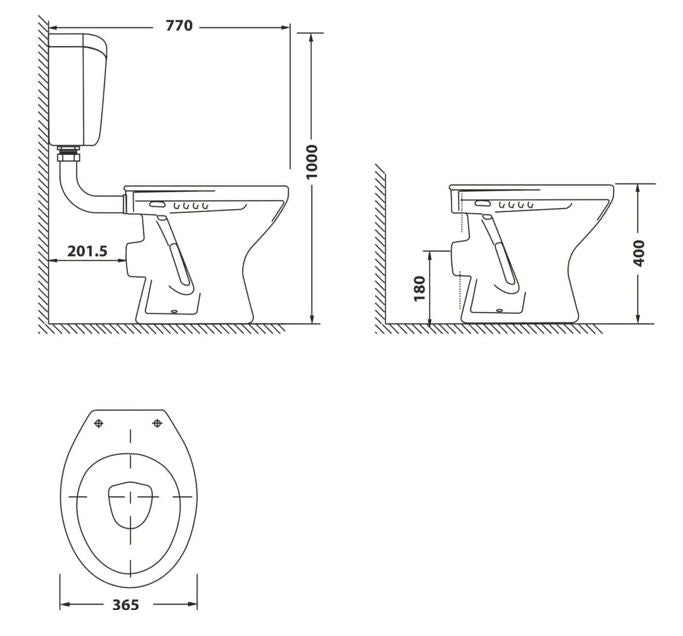 Toilet open-rim pan (Vase toilet) – Hardware Ark